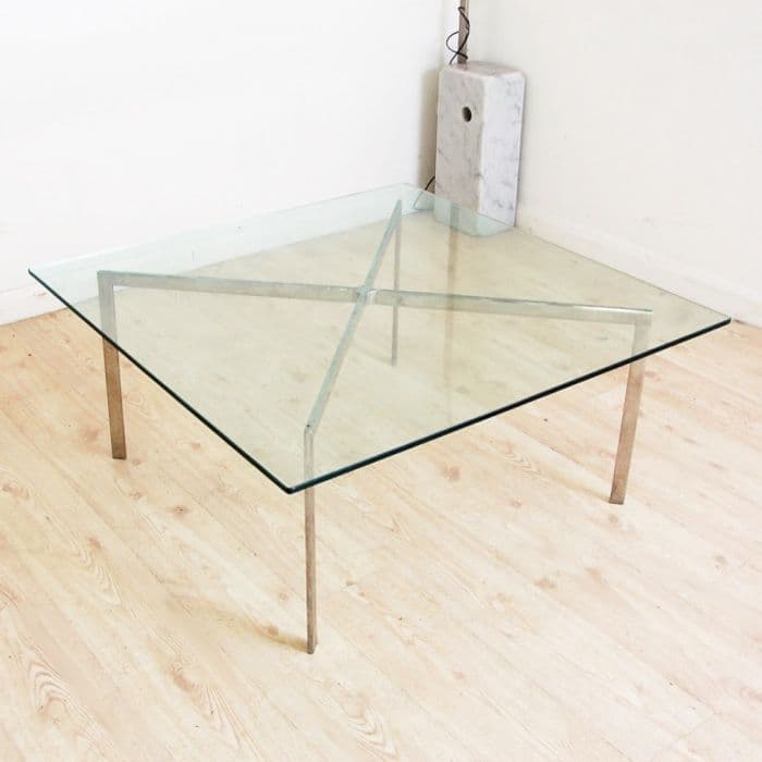 Glass Coffee Table designed by Mies Van Der Rohe | square glass table ...