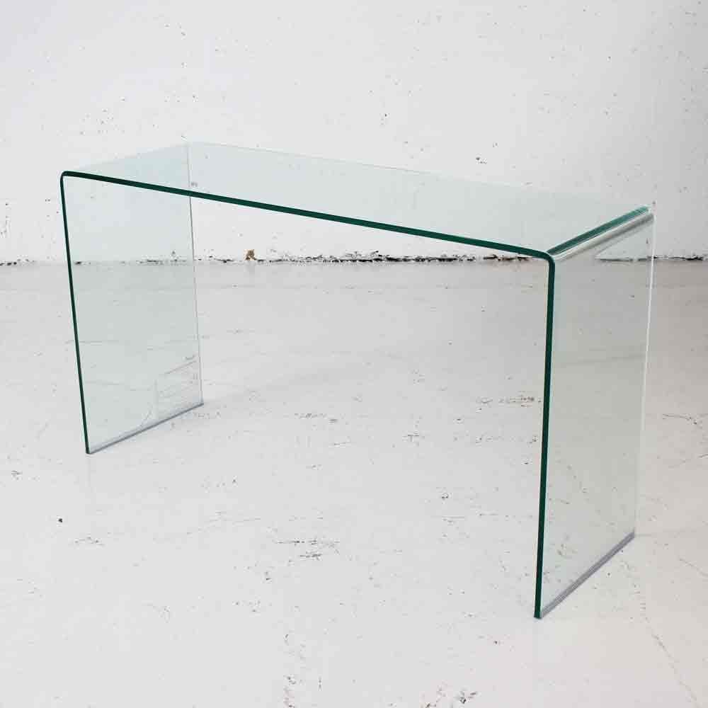 Glass Dwell Desk | modern desk | curved glass desk
