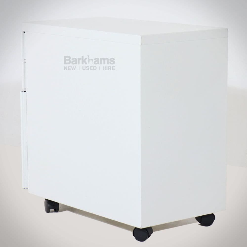 Gloss White Underdesk Pedestal| Underdesk Storage Unit in White| 3 Door ...