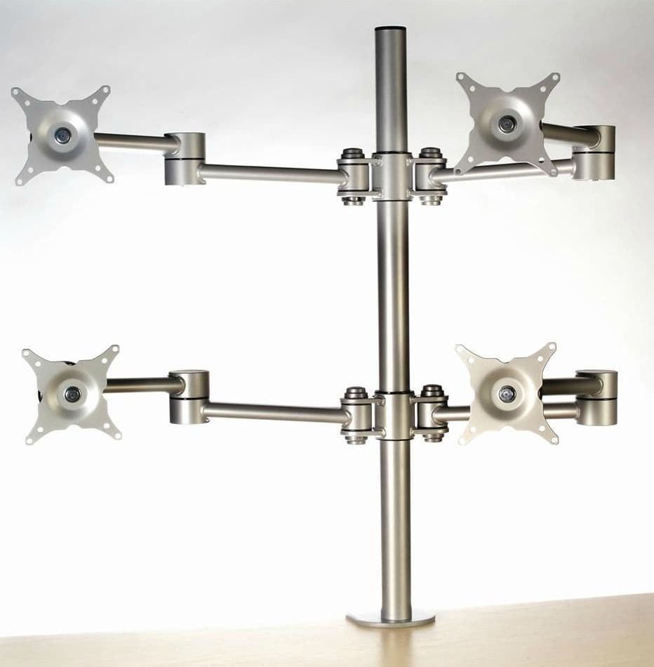 Height Adjustable Flat Screen 4 Monitor Arm | pole for computer screen ...