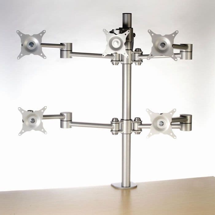Height Adjustable Flat Screen 5 Monitor Arm | desk mounted monitor arm ...