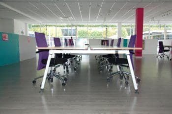 Herman Miller Sense Bench Desk | white bench desk | bench desk on white ...