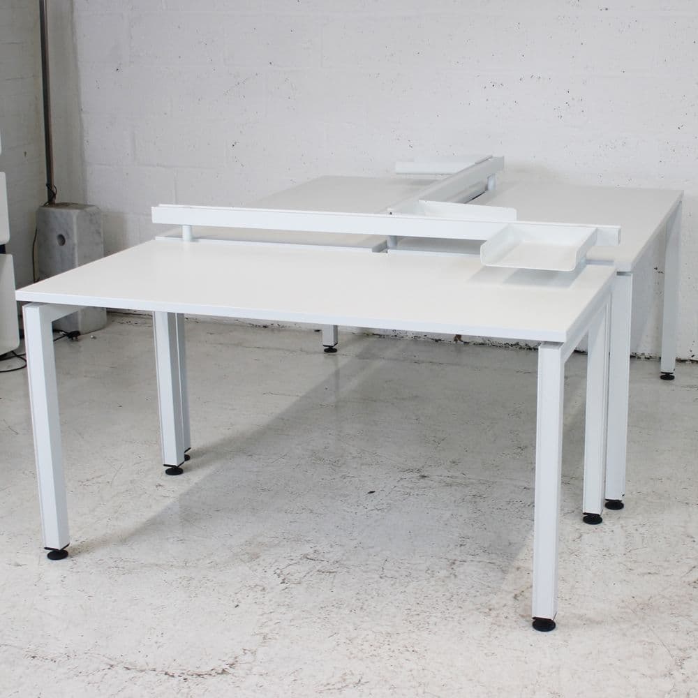 Herman Miller Sense Double Bench Desk | white 2 person desk | white ...