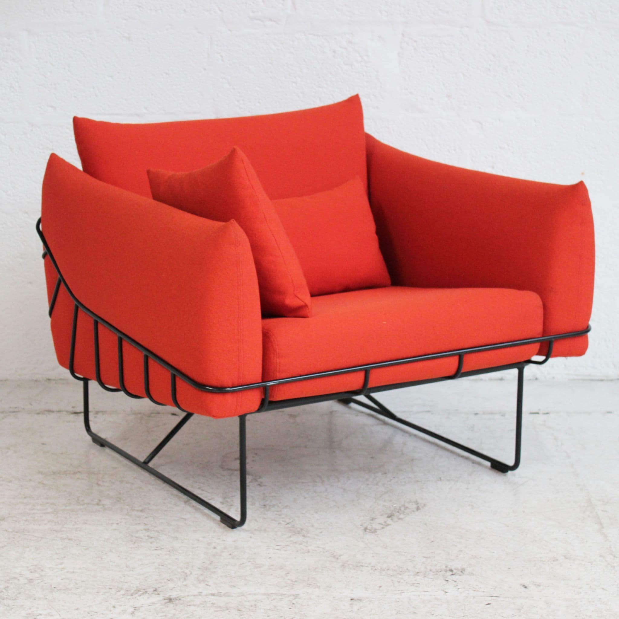 Herman Miller Wireframe | Orange Lounge Chair | Wire Sofa Chair