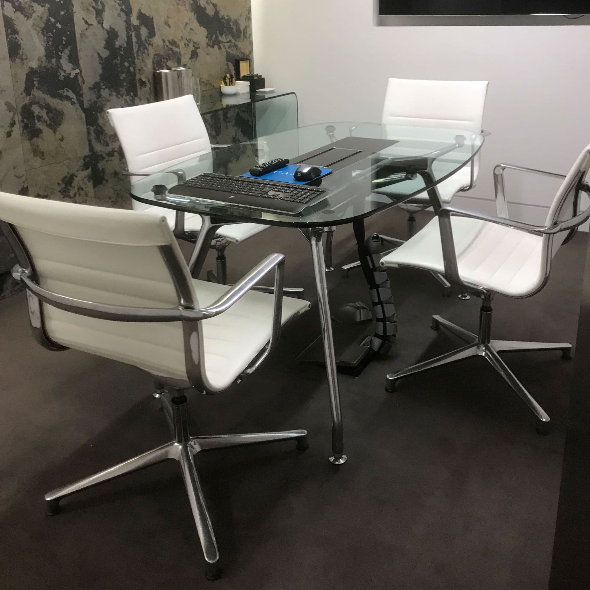 ICF Glass Unitable | Glass Table | Glass Boardroom with Power