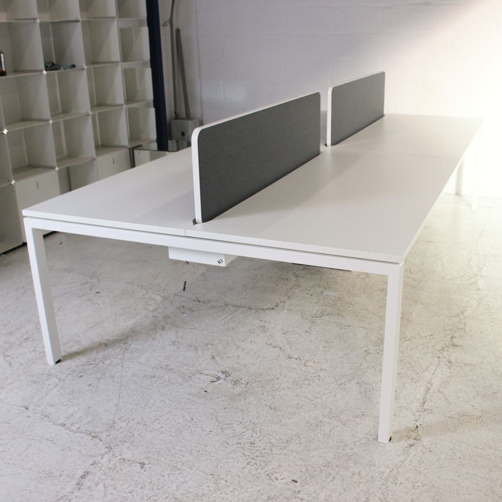 KI Connect3 Bench Desk | White Bench Desk | Desk for multiple people