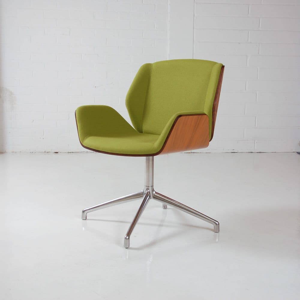 KRUZE Chair by Boss Design- Green with Walnut Veneer | Designer Chair ...