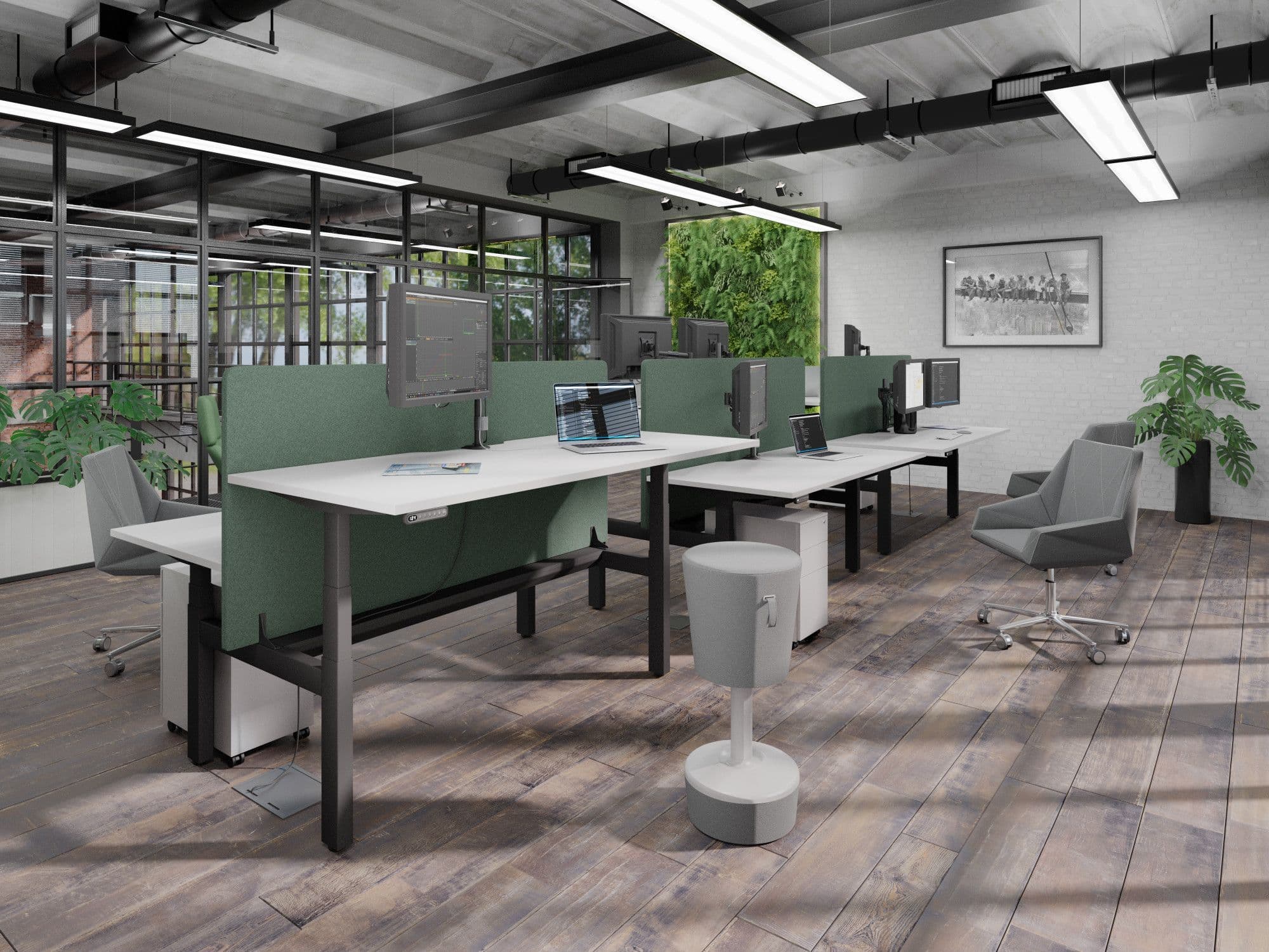 Leap Bench Screen | Desk Partition for Sit-Stand Bench Desk ...