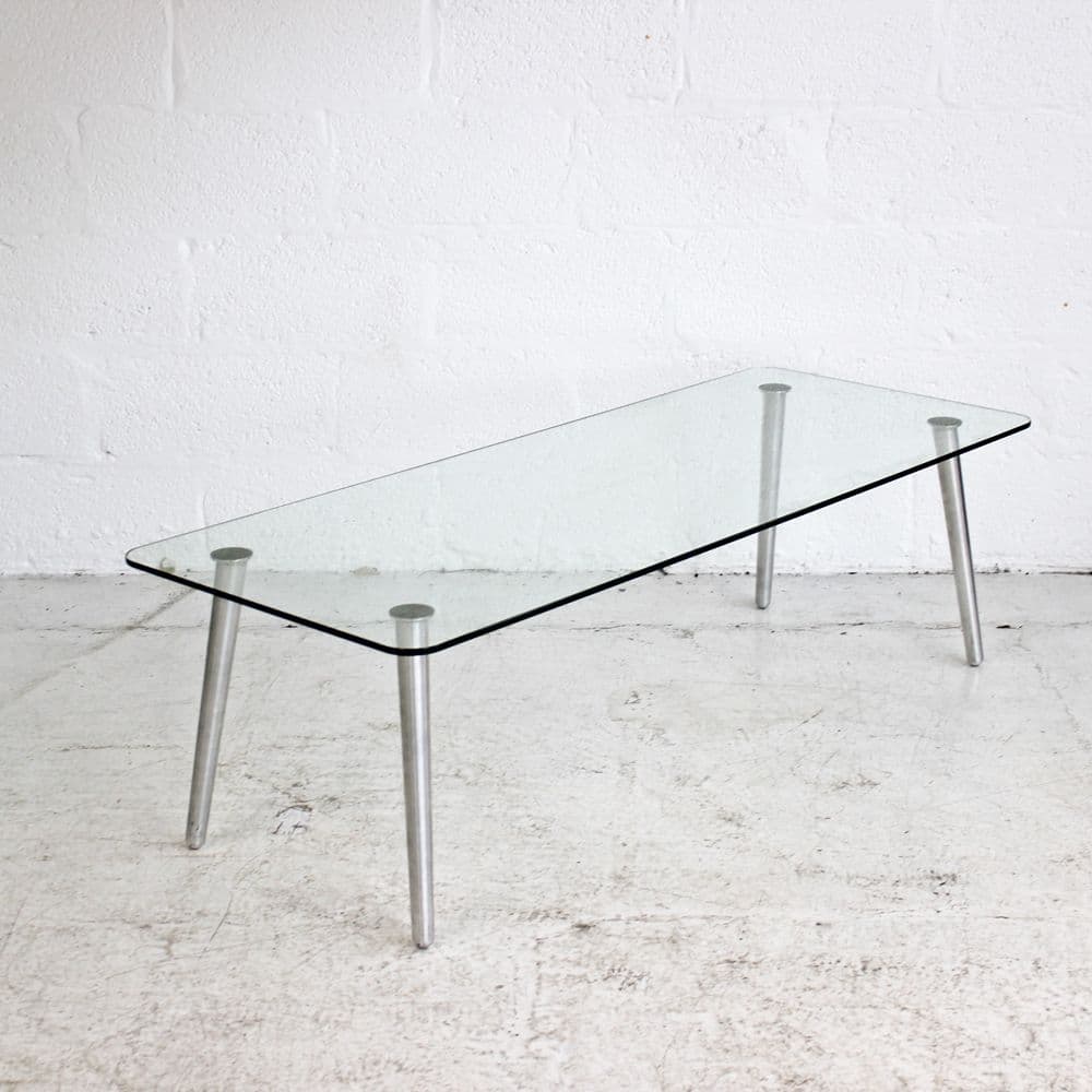 Long Rectangular Glass Coffee Table | Low Glass Table | Glass Table