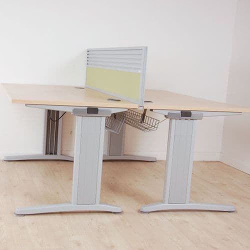 Maple Cantilever Desk 1600mm | wooden computer desk | desk with silver ...