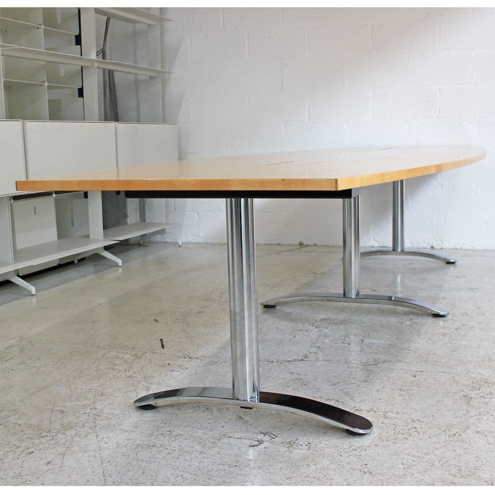 Maple Veneer Barrel Shape Table | Long Meeting Table | Large Conference ...