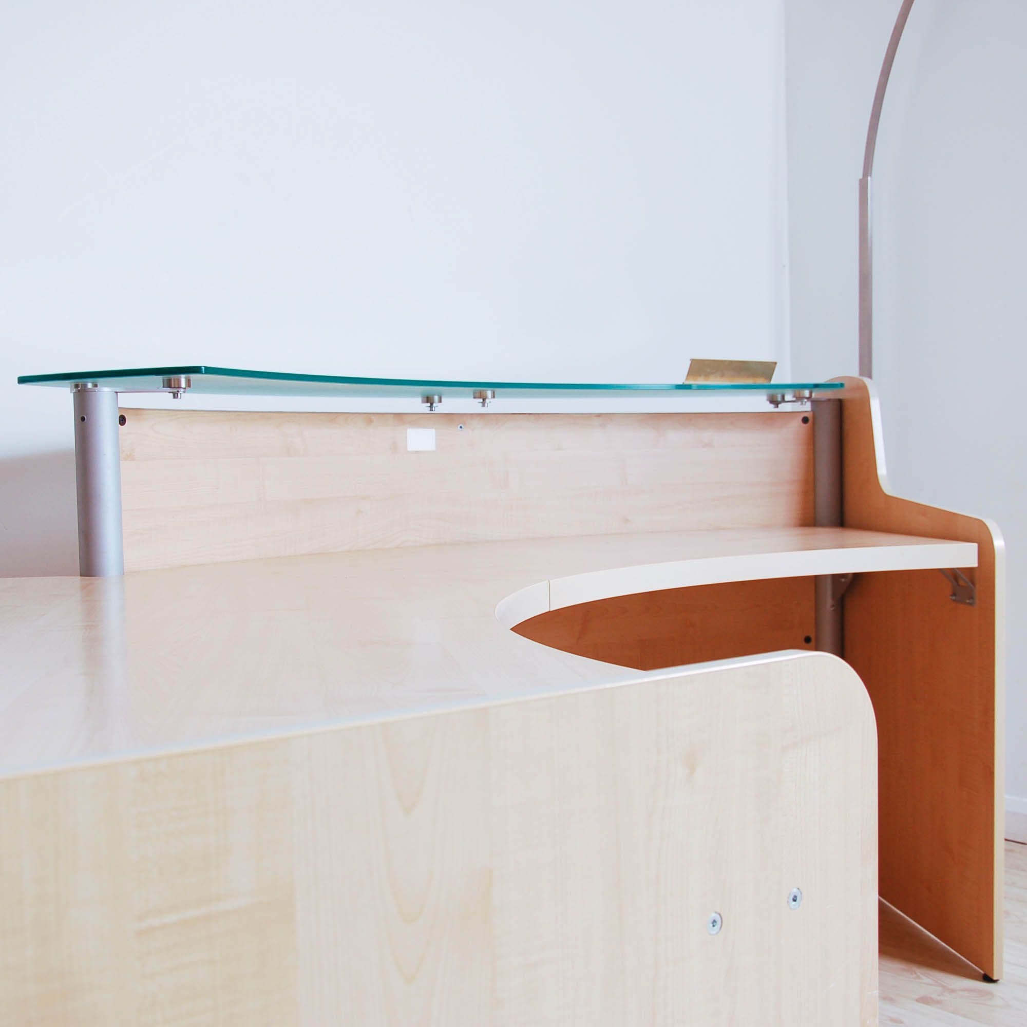 Modern Curved Reception Desk in Maple | desk for reception | 0