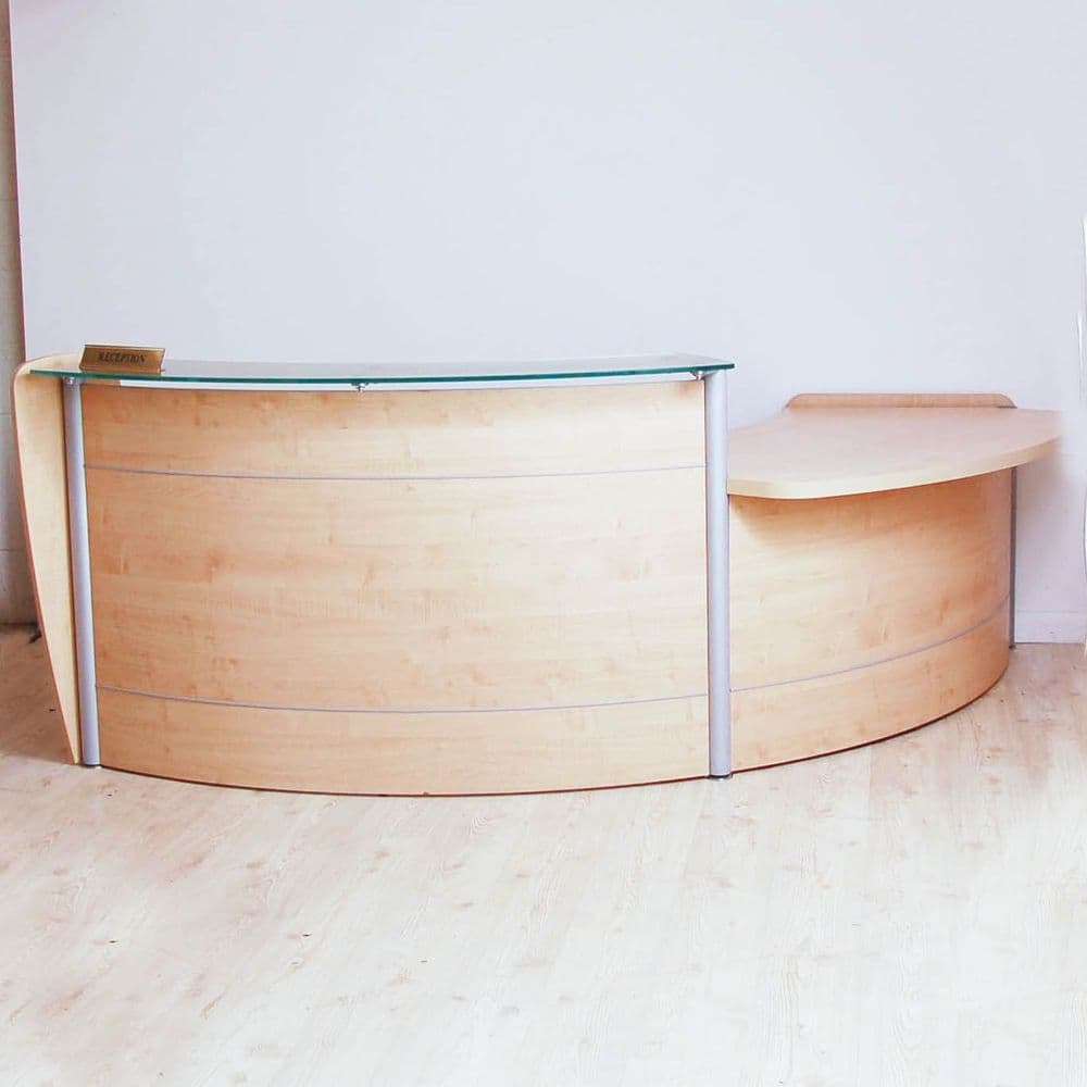 Modern Curved Reception Desk in Maple | desk for reception | 0