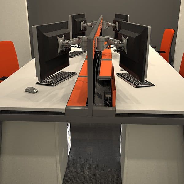 New Contemporary Bench Desk with Tool Screen and Cable Tray | desks for ...