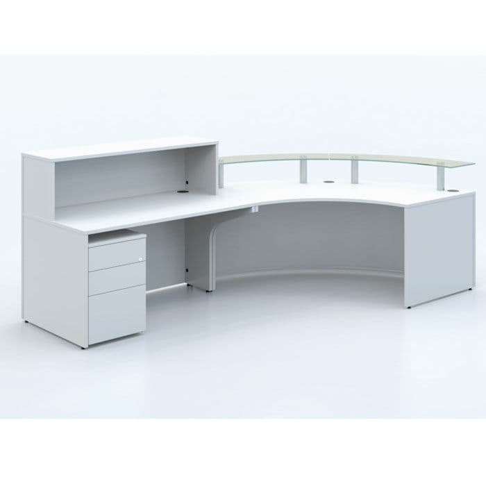 New Curved Reception Desk with Glass Sign-in Area | round reception ...