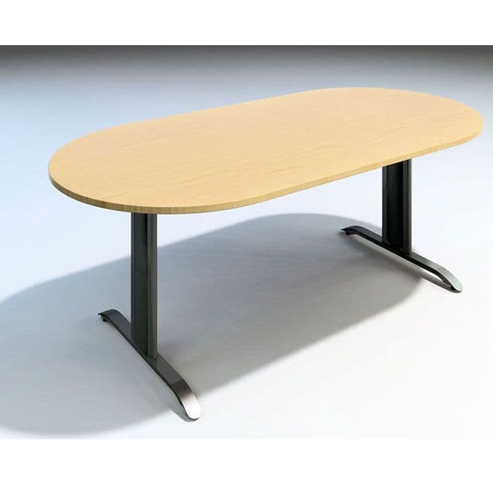 New D-End Meeting Table on I-Base | wooden meeting table | oval meeting ...
