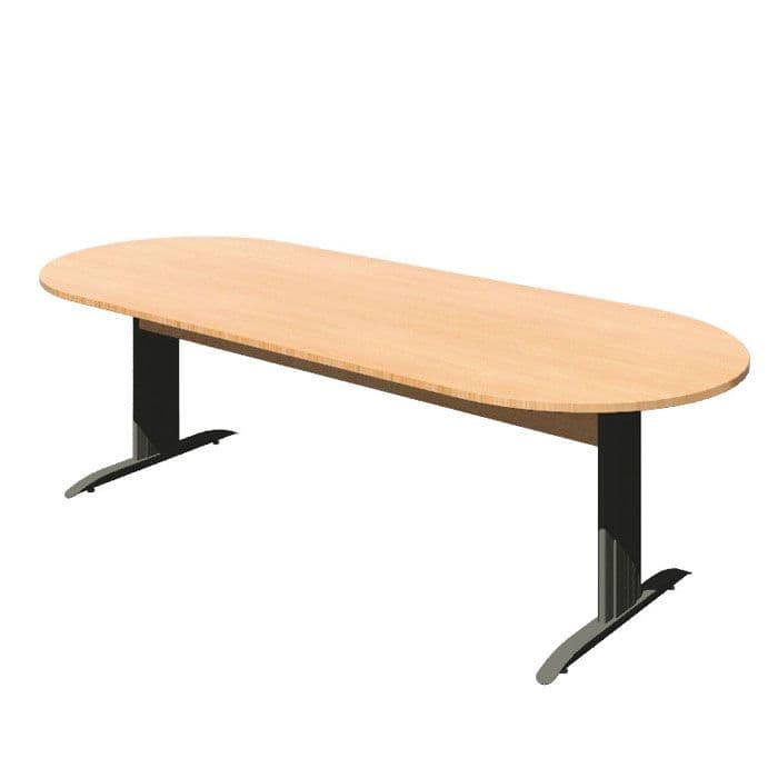 New D-End Meeting Table on I-Base | wooden meeting table | oval meeting ...