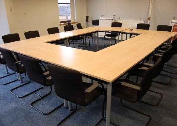 New Rectangular Meeting Table on Round Tubular Legs | rectangular ...