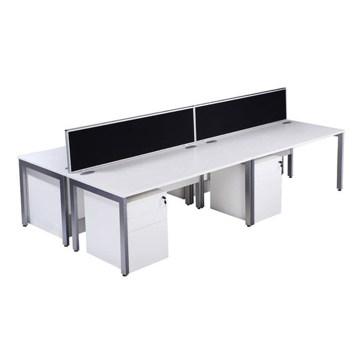 NEW Rectangular White Desk | long office desk for multiple users ...