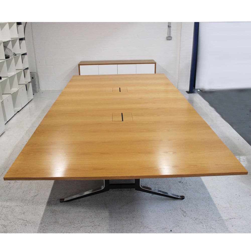 Oak Veneer Boardroom Table - 4000mm x 2000mm | large conference table ...