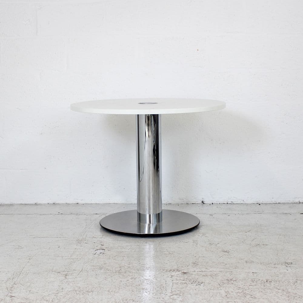 Orangebox Circular Table with Power Module | White Meeting Table ...