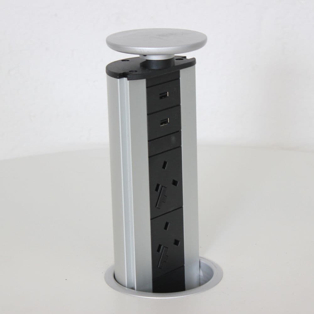 Orangebox Circular Table with Power Module | White Meeting Table ...