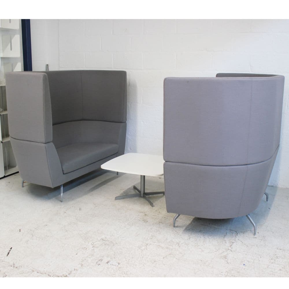 Orangebox Cwtch 2 Seater | Grey Meeting Pod | High back Sofa