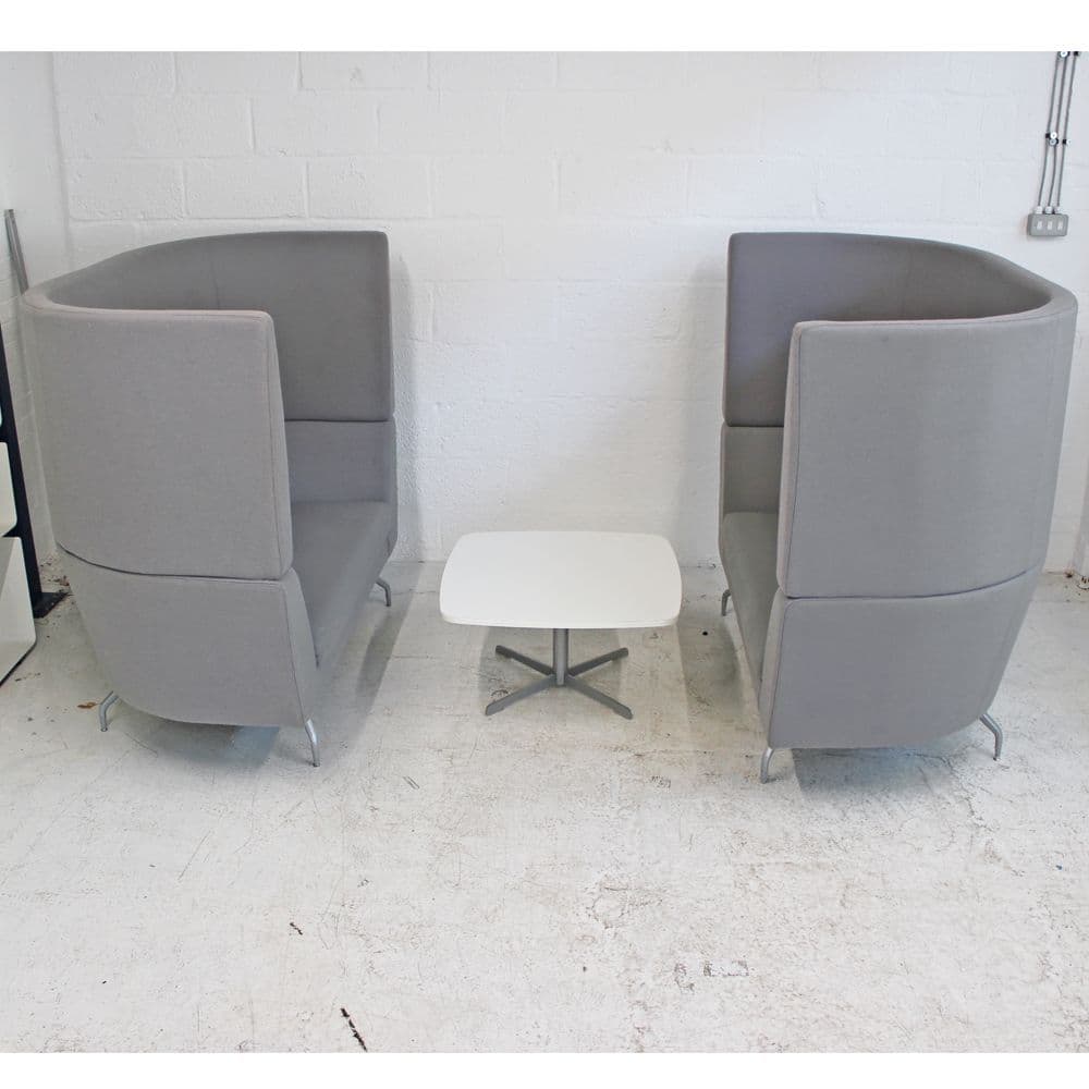 Orangebox Cwtch 2 Seater | Grey Meeting Pod | High back Sofa