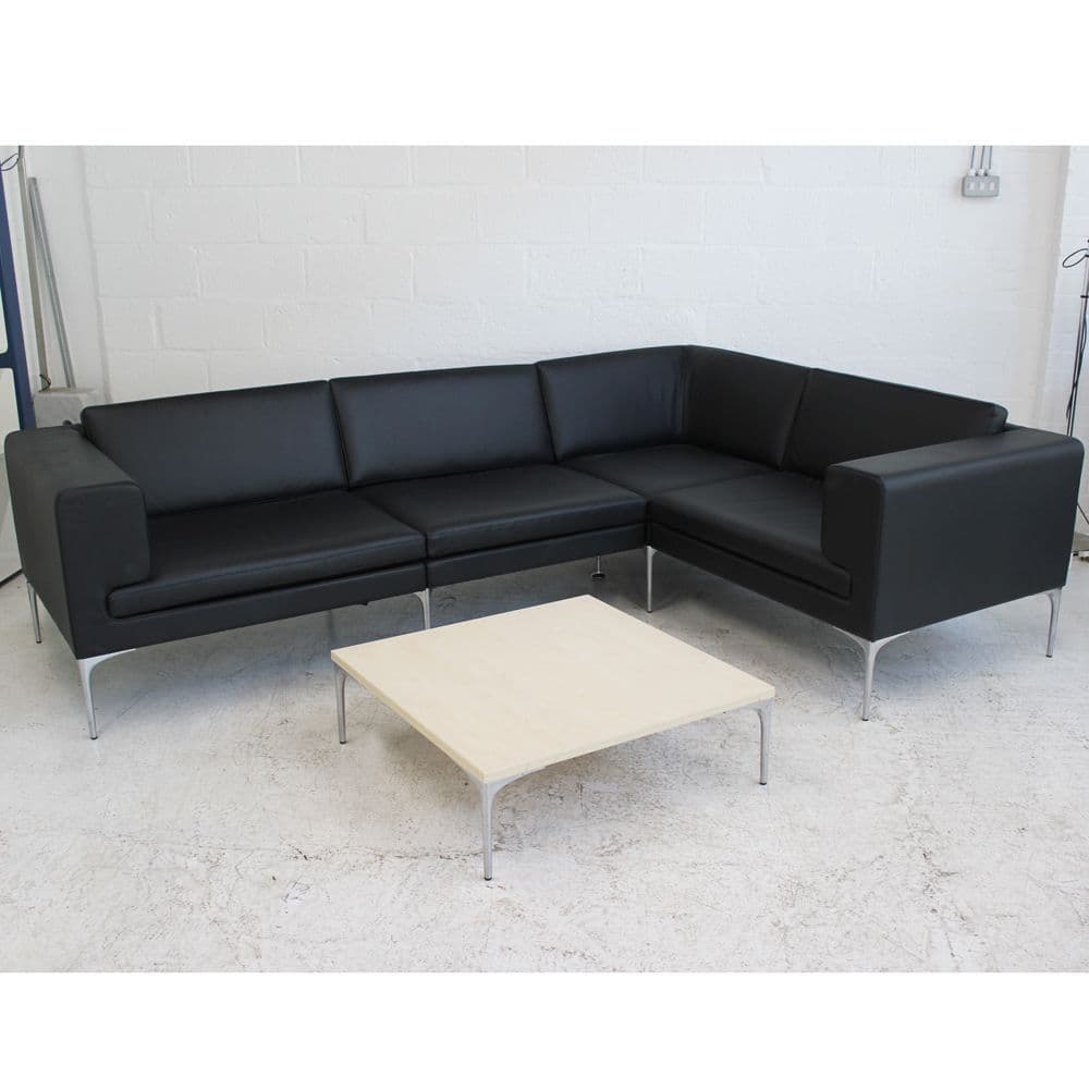Orangebox Vale Sofa – Real Leather | Black Leather Sofa | L Shape Sofa