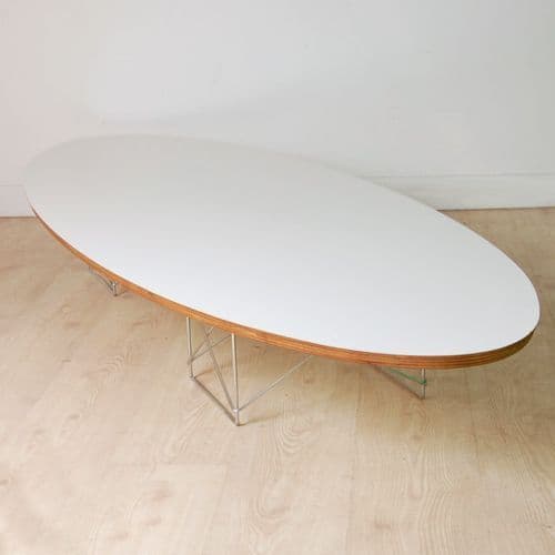 Original Eames Elliptical ETR Table | long oval table | coffee table with chrome base