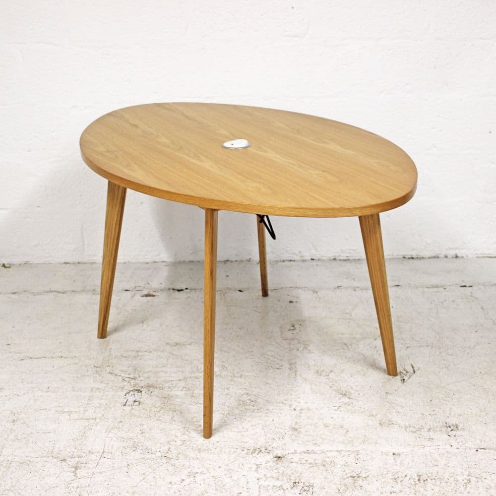 Oval Oak Table | Oak Table | Wooden Table with power