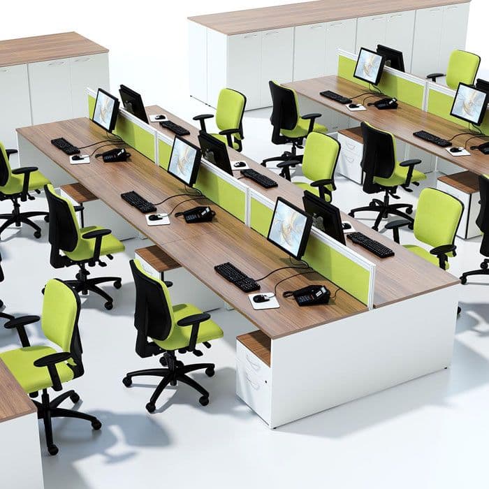 Panel Ended Rectangular Bench Desk | wooden desk for office | long ...