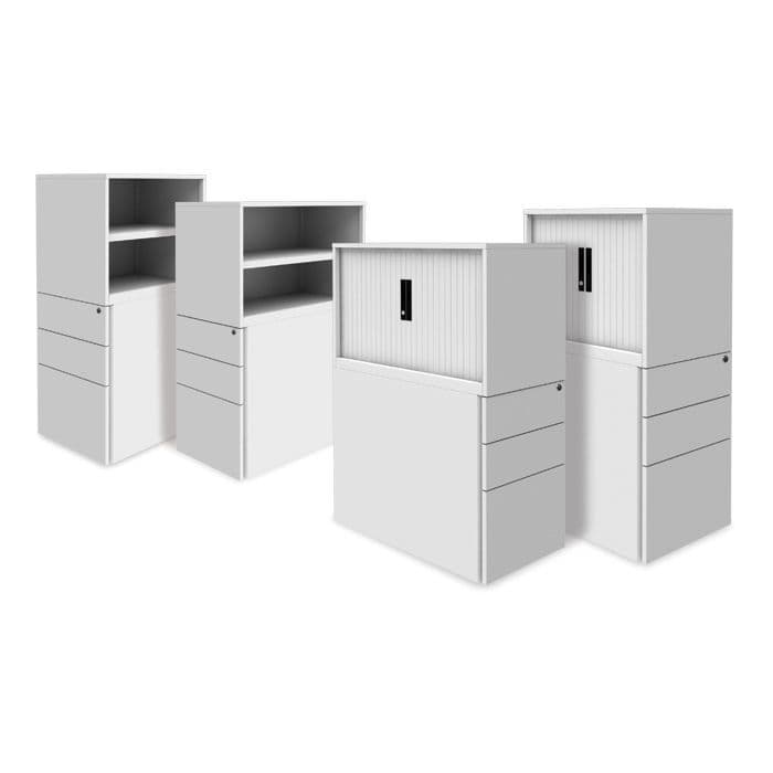 Pedestal with Bookcase or Tambour above (in various colours) | office ...