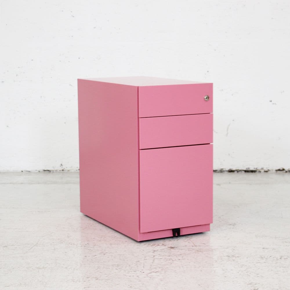 Pink Under Desk Pedestal | pink desk drawers | pink metal drawers