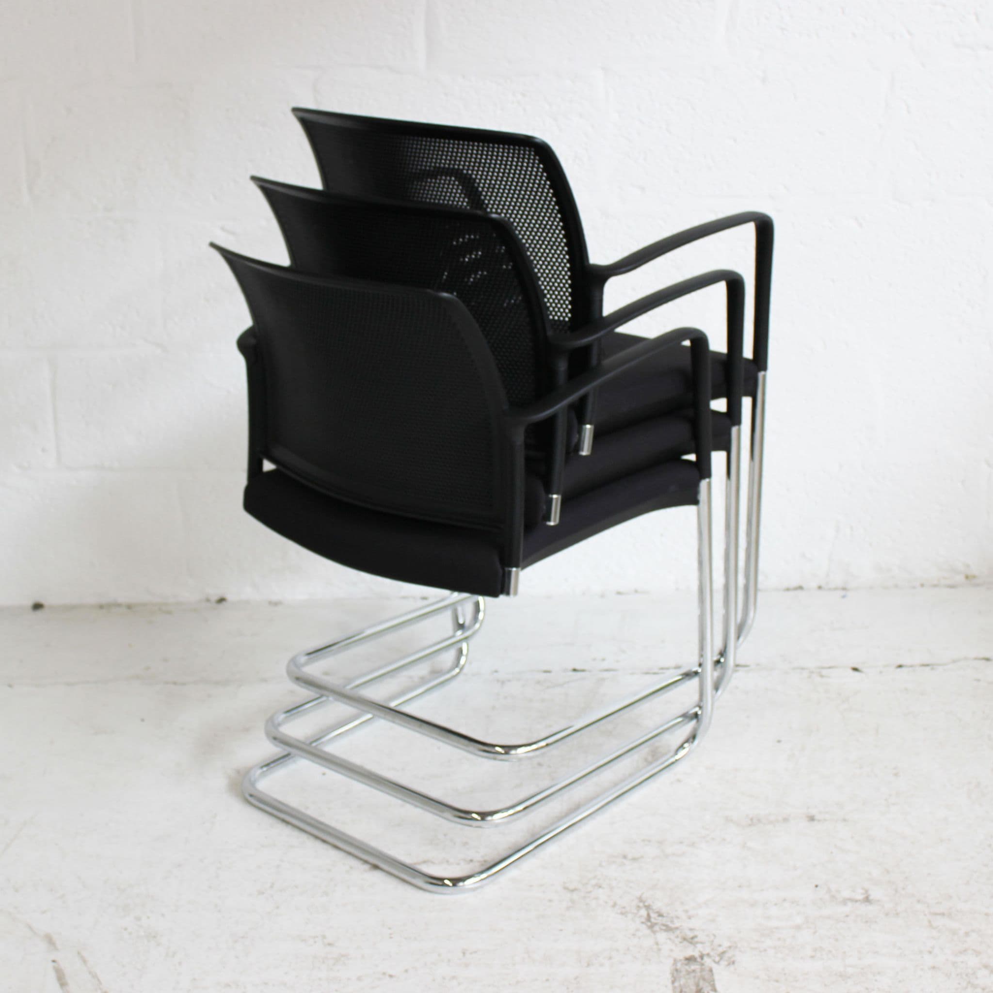 Plastic Back Meeting Chair | Mesh back chair | Black conference chair
