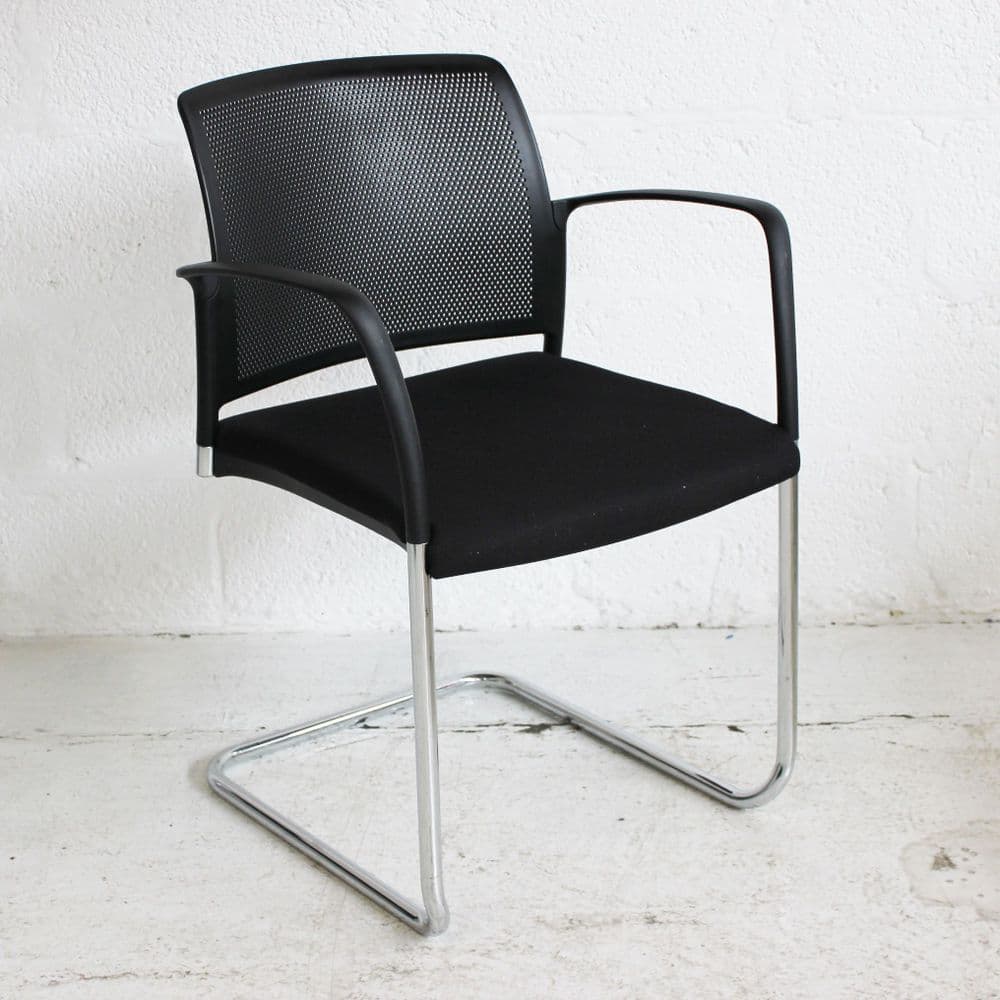 Plastic Back Meeting Chair | Mesh back chair | Black conference chair