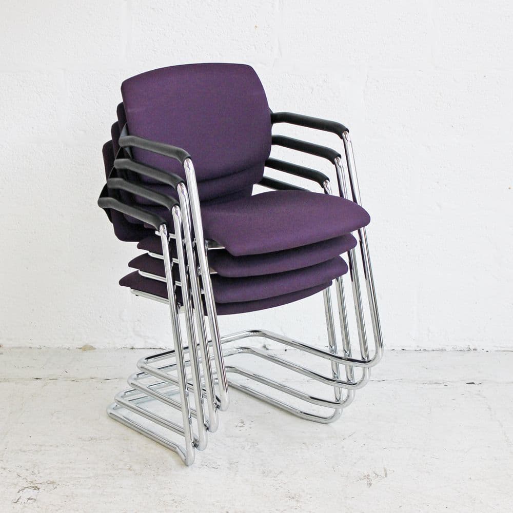 Purple Stacking Cantilever Chair | Purple Meeting Chair | Stacking ...
