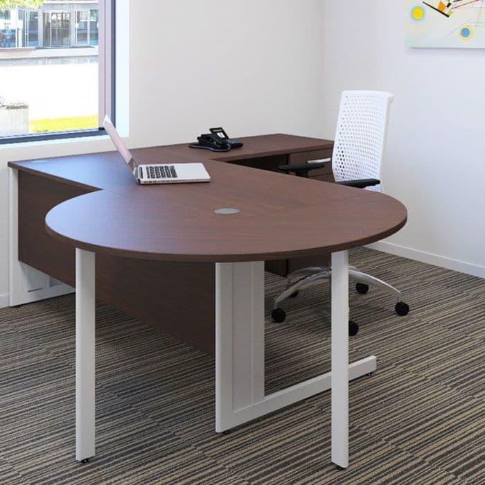 Radial Desk in wood finish of your choice | corner desk | curved office ...