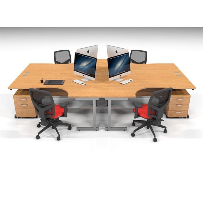 Radial Desks on Panel Ended or Cantilever Frame | office desk | corner ...