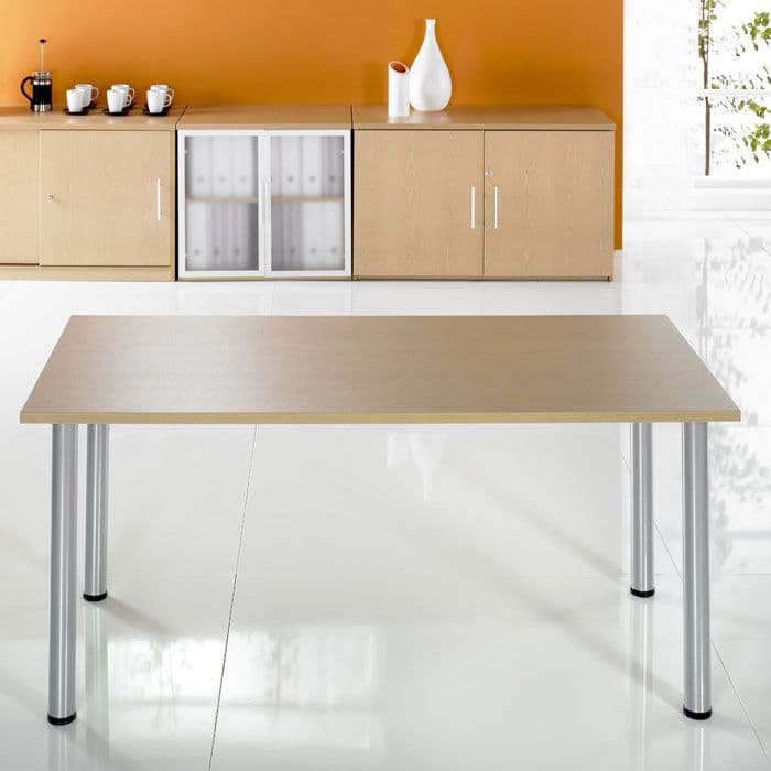 Rectangular Boardroom Table on Pole Legs | four legged meeting table ...
