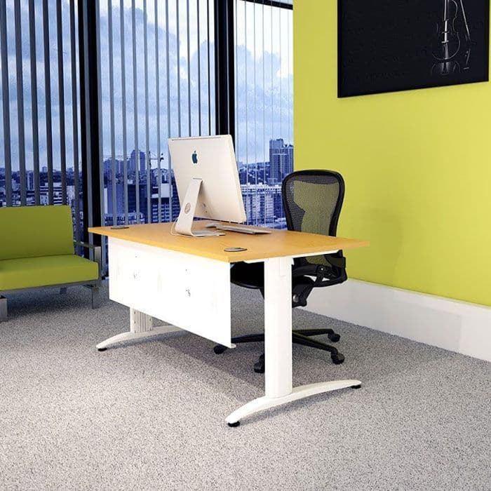 Rectangular Desk with Stylish Cantilever Frame | desk on white frame ...