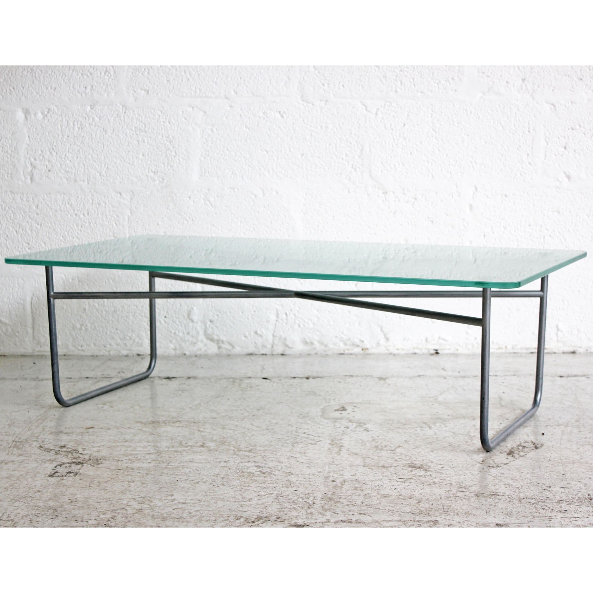 Rectangular frosted glass coffee table | Glass coffee table | Low glass ...