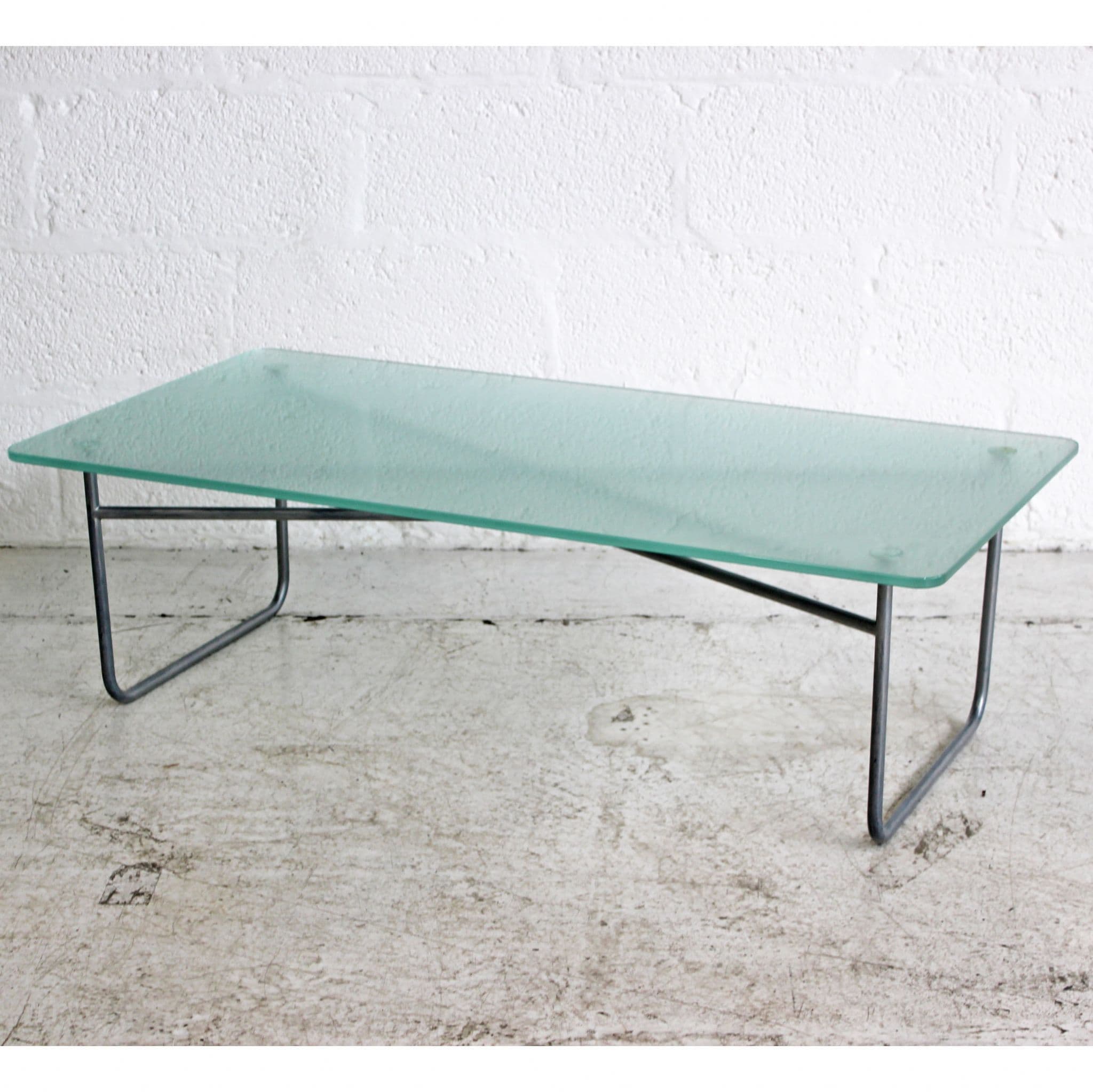 Rectangular frosted glass coffee table | Glass coffee table | Low glass ...