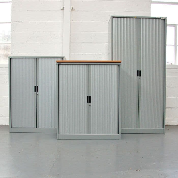 Roneo 1380mm Tall Tambour Storage Units | grey tambour | cupboard with ...