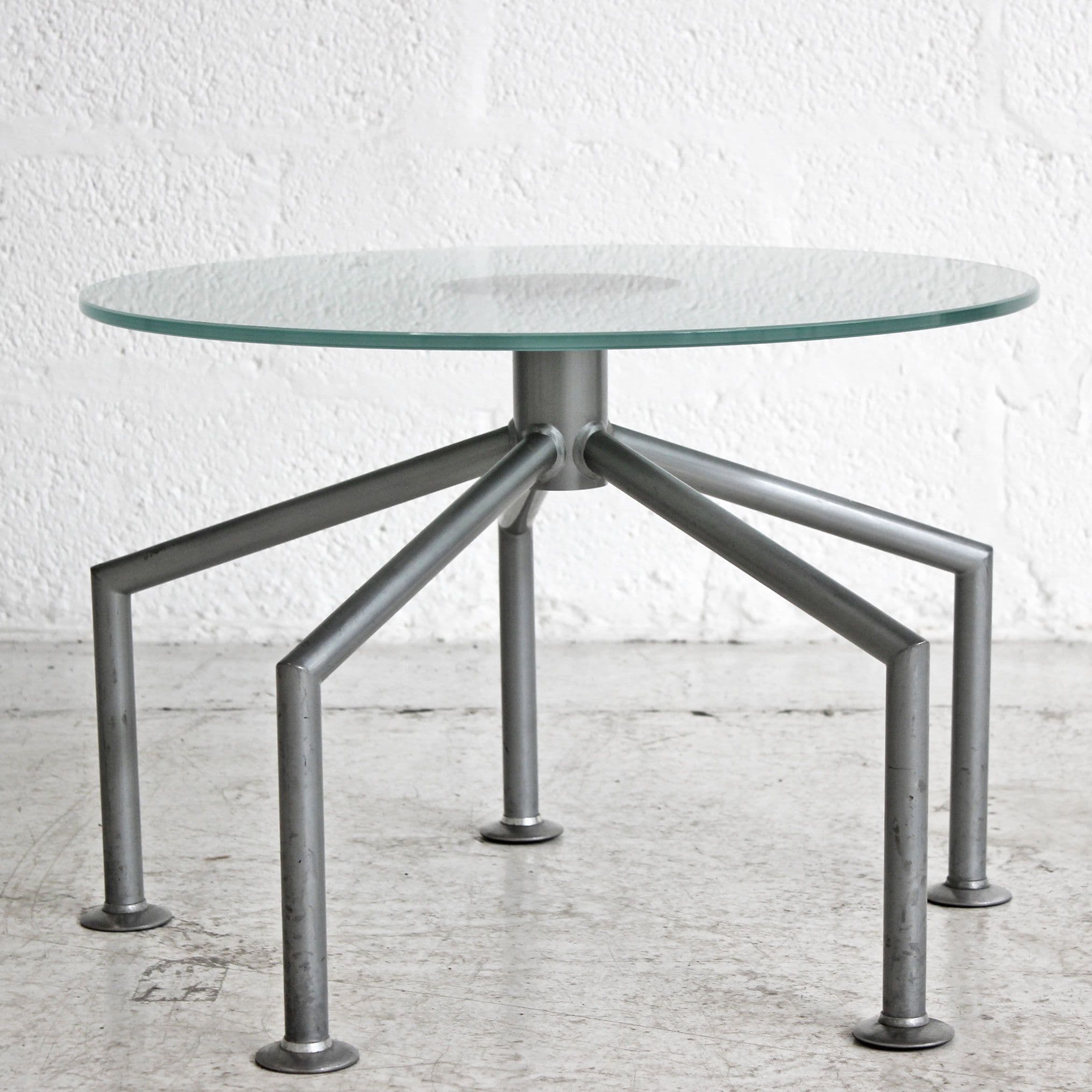 Round Glass on Multiple legged base | small glass table | glass side table