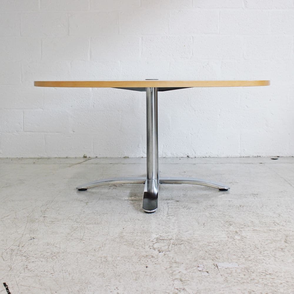 Round Maple Veneer Meeting Table | Circular Table | Maple Table