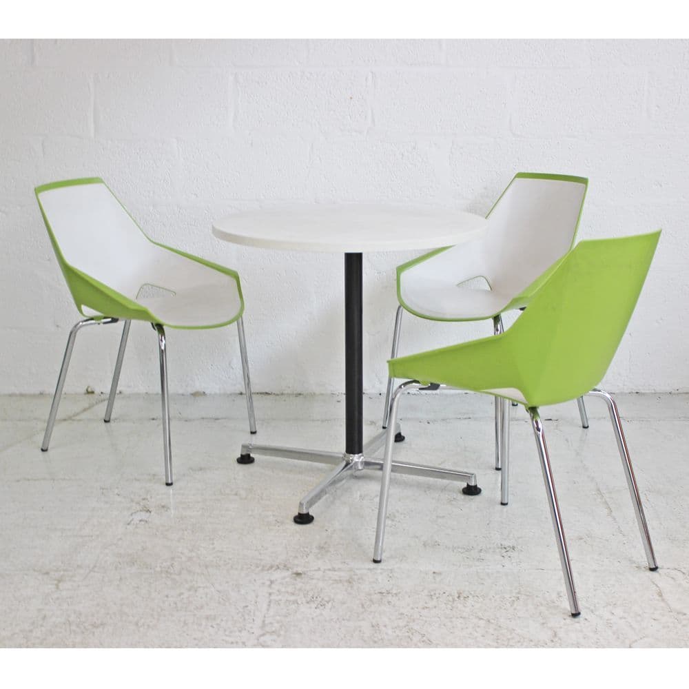 Round Table with Four Star Base | White Table | Circular Table
