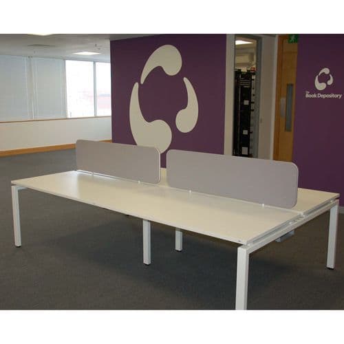 Senator Bench Desk with Screen Included (White Frame) | desk for ...