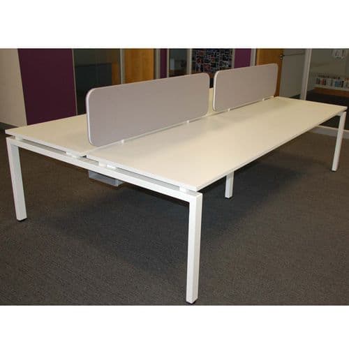 Senator Bench Desk with Screen Included (White Frame) | desk for ...