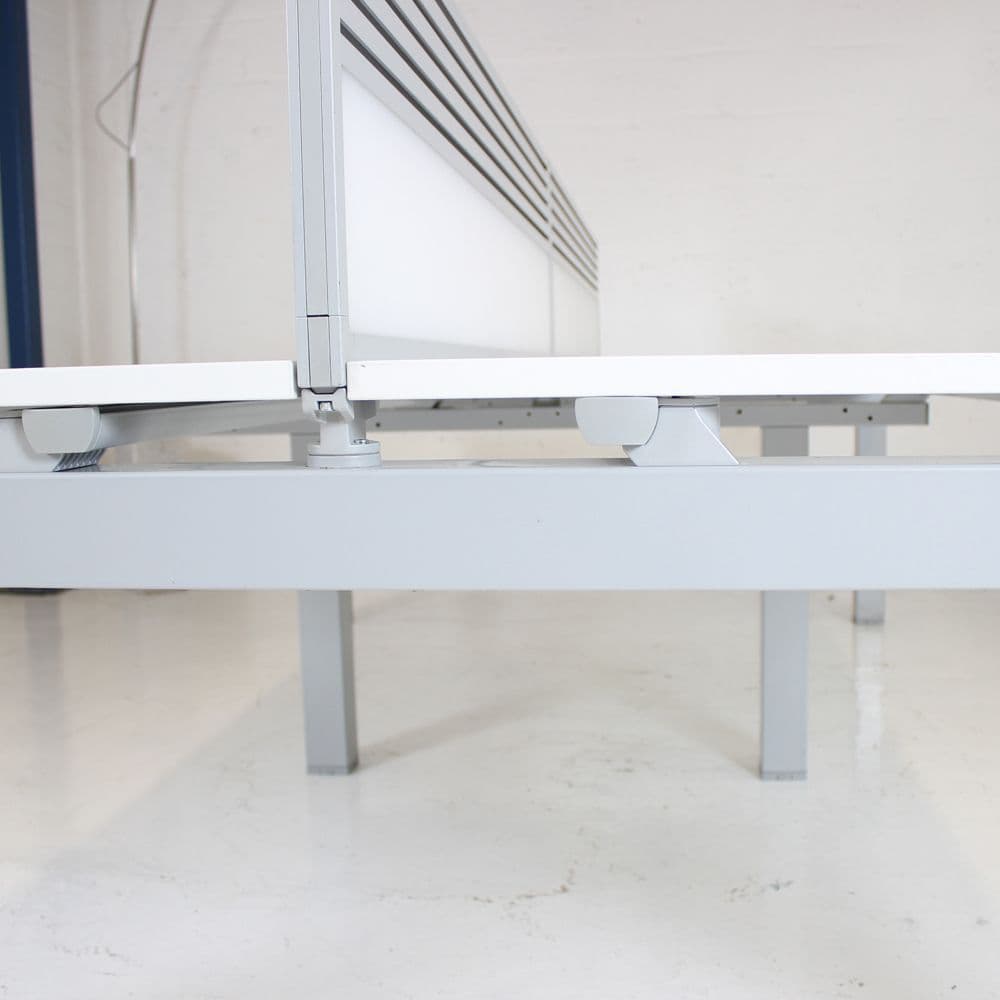 Senator Crossover Bench with screen included | white desk with silver ...